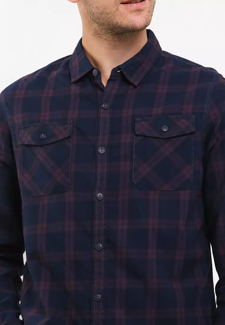 Jual Cressida Cressida Indigo Checked Shirt L205N Original 2025 ...