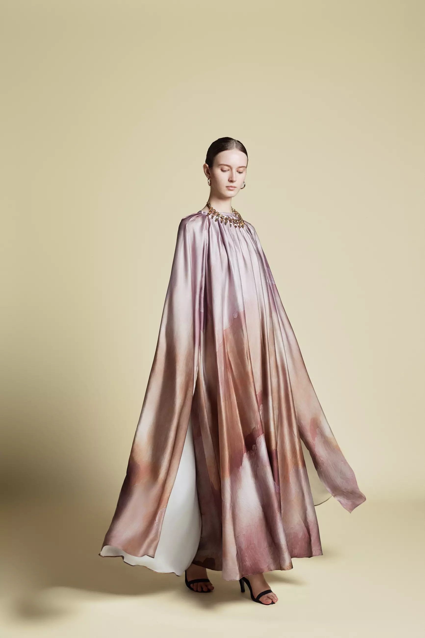 Jual Demure & Co DEMURE&CO - Demure Cape Kaftan in Italian silk Twill ...