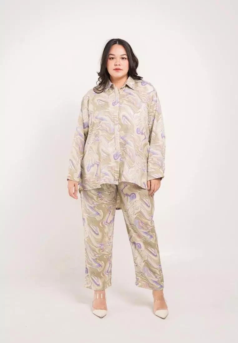 Jual Xtramiles Plus Size Set Kyo Marble Olive Original 2025 | ZALORA Indonesia