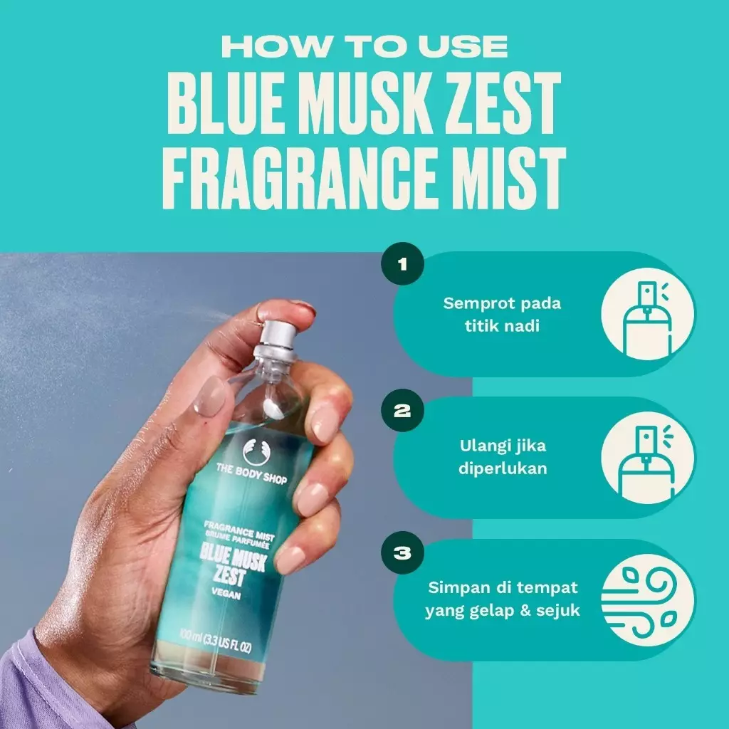 Jual The Body Shop Blue Musk Zest Fragrance Mist 100ml Original 2026 ...