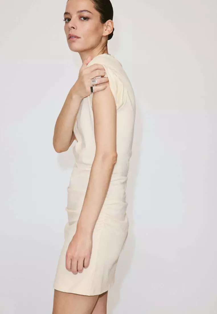 Buy Mango Dress With Gathered Sides 2026 Online | ZALORA
