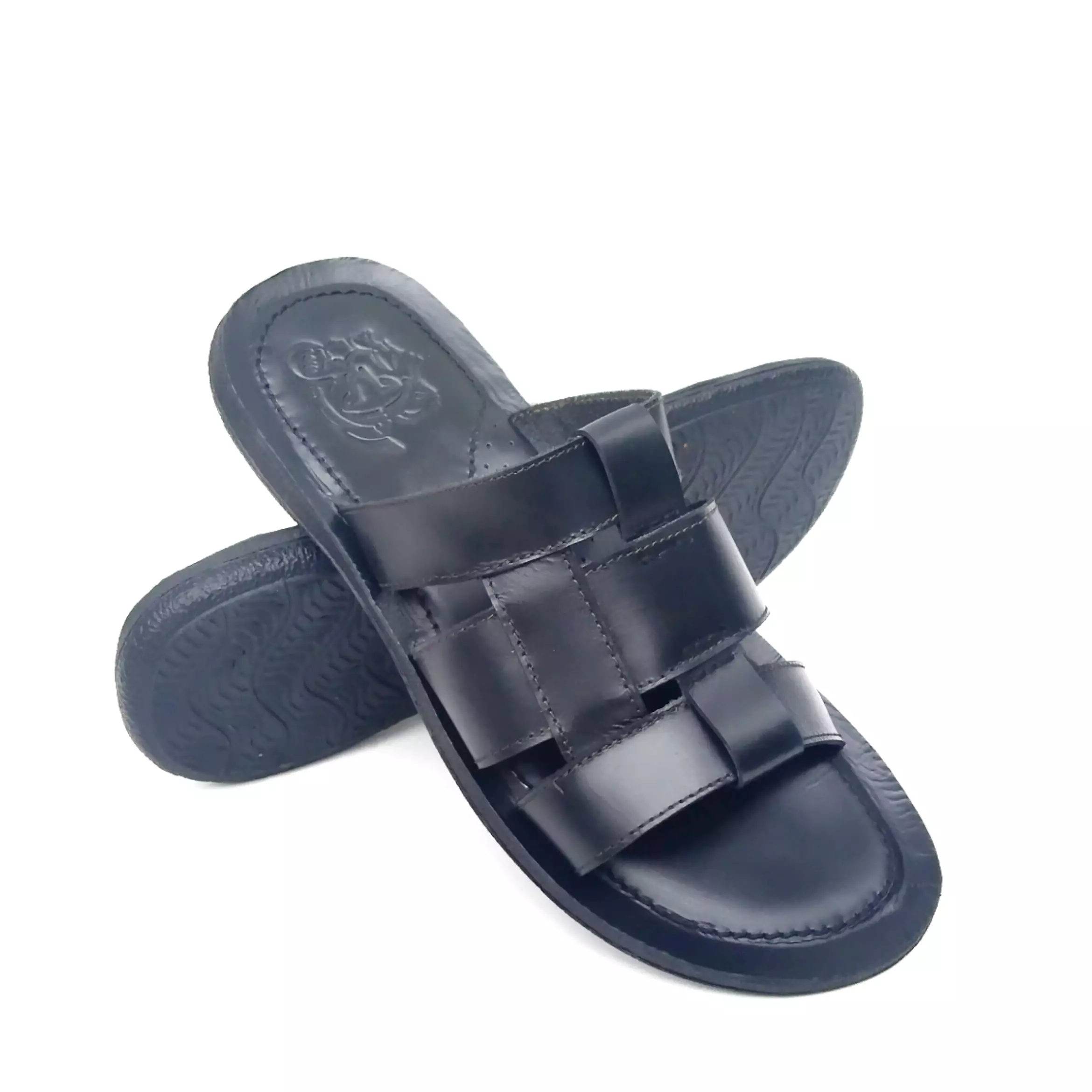 Jual Barbatos Barbatos Markel Hitam Sandal Kulit Pria Original 2024 ...