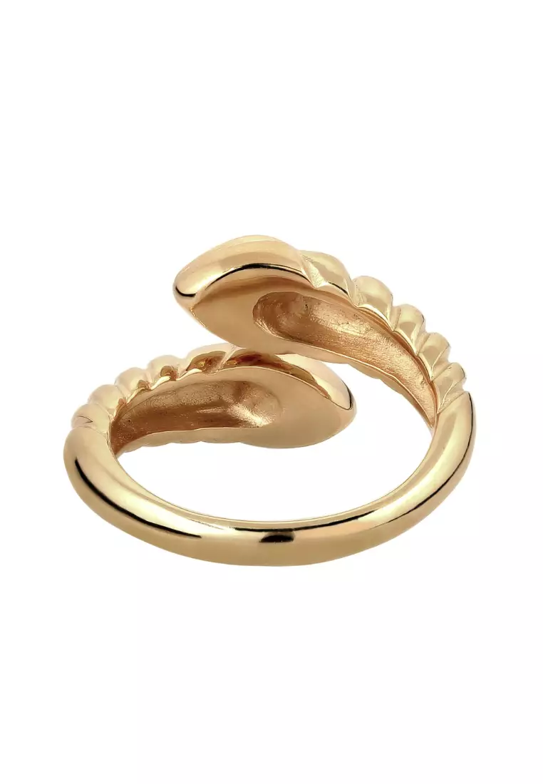 Buy ELLI GERMANY Emerald Swarovski® Crystals Snake Ring – Gold-Plated ...