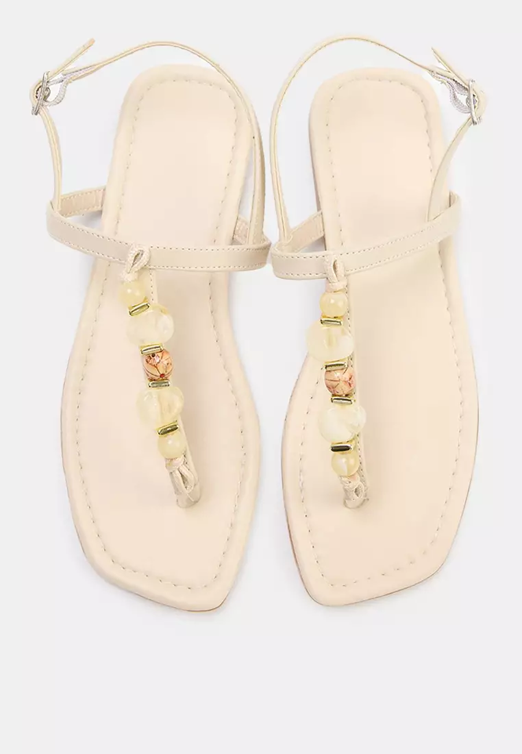 Jual Trendyol Beaded Flat Sandals Original 2026 | ZALORA Indonesia