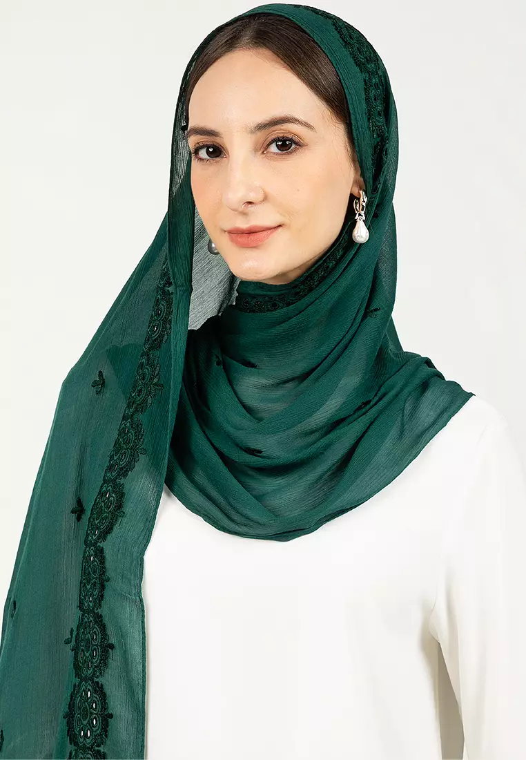 Buy KASHKHA Cotton Schiffli Embroidery Shawl Online | ZALORA Malaysia