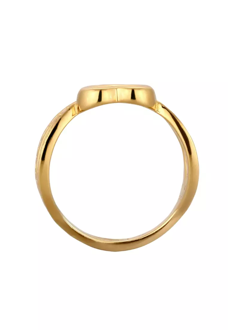 Buy ELLI GERMANY White Zirconia Heart Ring – Gold-Plated Silver 2026 ...