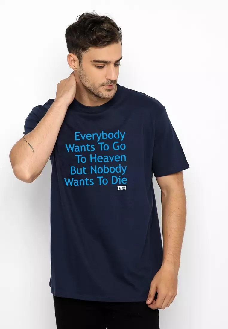 Jual Brain Clothing T-Shirt HEAVEN Navy Original 2024 | ZALORA Indonesia