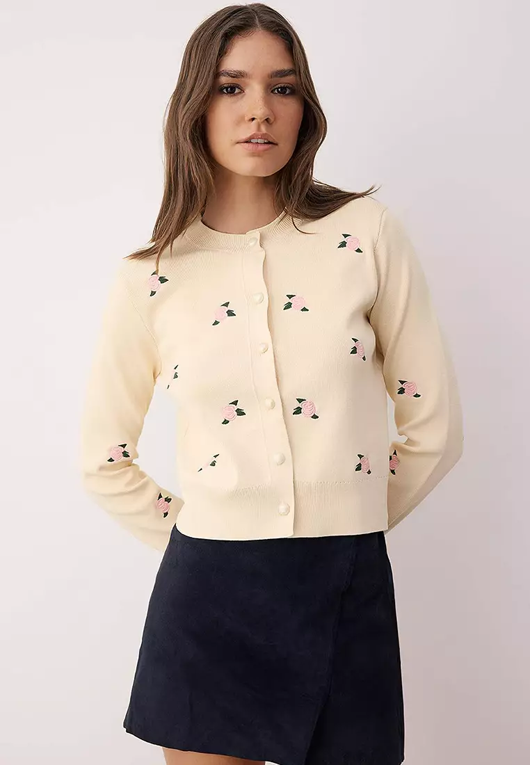 Buy Trendyol Flower Embroidered Cardigan 2026 Online | ZALORA Philippines