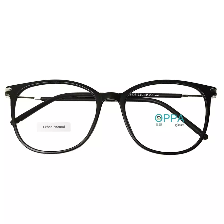 Jual Oppaglasses Frame Kacamata Korea Pria Wanita OPPA OP69 FBL Hitam ...