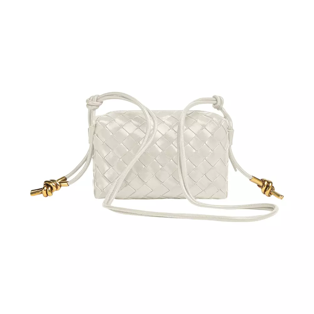 Jual BOTTEGA VENETA Mini Loop Metal Knots Crossbody Bag Bone Ghw ...