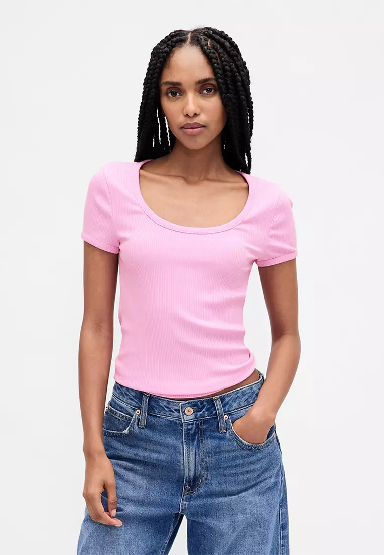 Buy Gap Modern Rib Scoop Crop T-Shirt 2026 Online | ZALORA Philippines