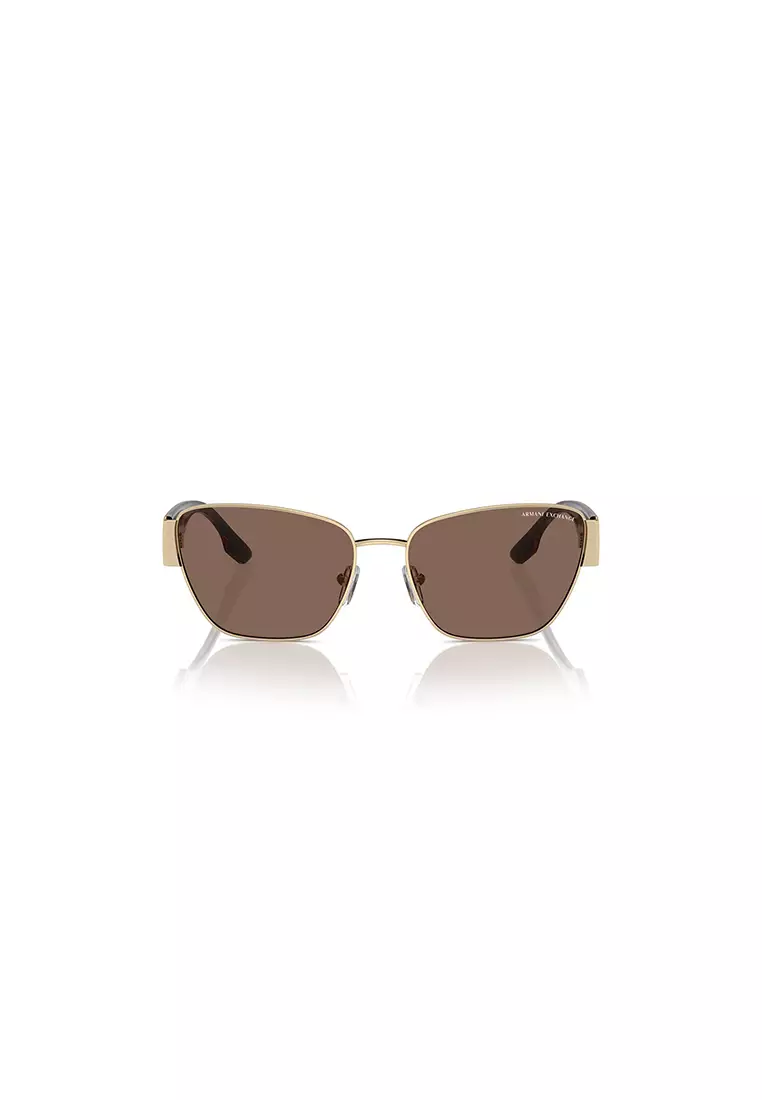 Buy Armani Exchange Women's Irregular Frame Gold Metal Sunglasses ...