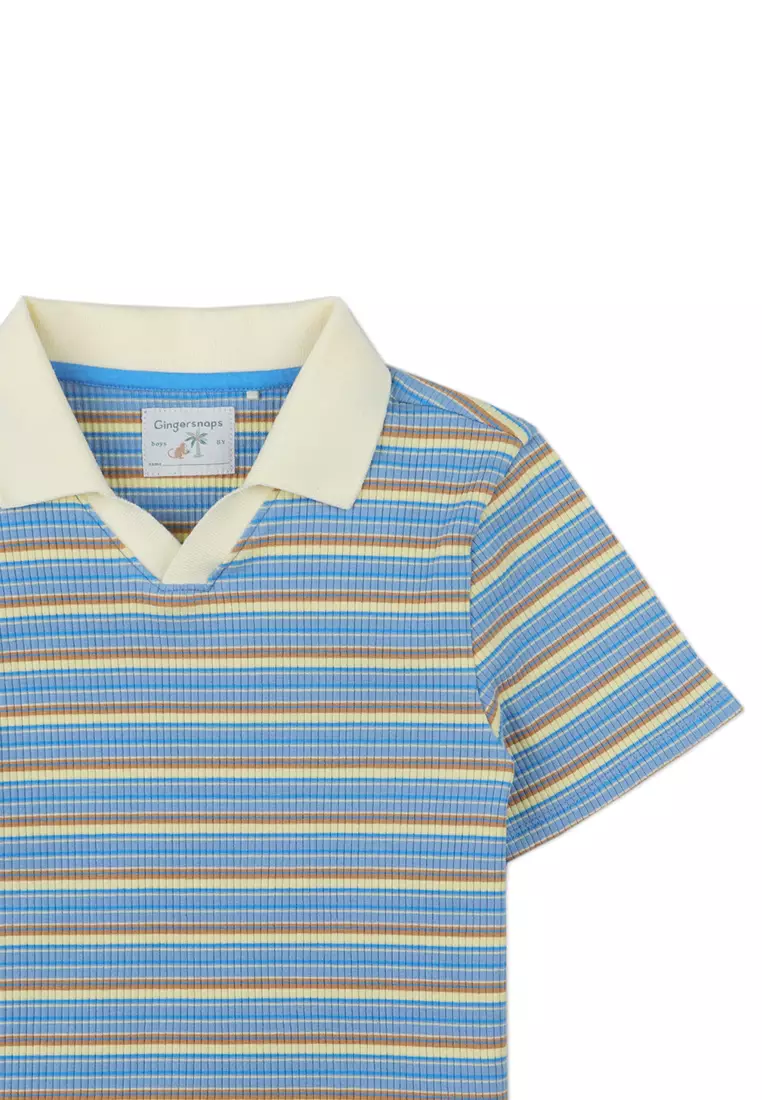 Buy Gingersnaps Boys Retro Rib Jersey Polo Shirt 2025 Online | ZALORA Philippines