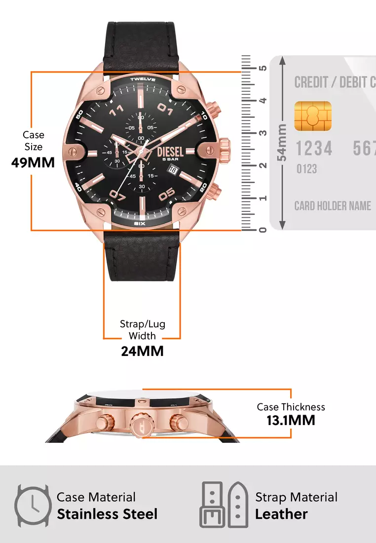 Buy Diesel Spiked Watch DZ4607 2025 Online | ZALORA