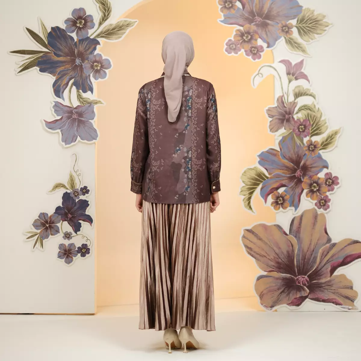 Jual ZM ZM Zaskia Mecca - Yazlyn Rosewood Blouse Kemeja Wanita ...