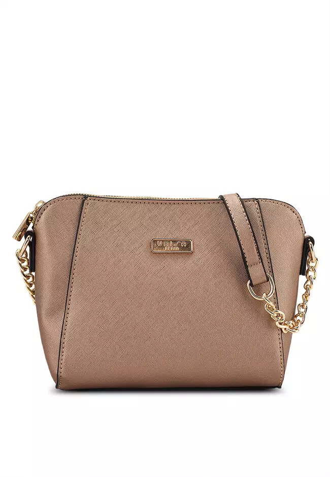 Buy Unisa Saffiano Sling Bag With Metal Chain Strap Online | ZALORA ...