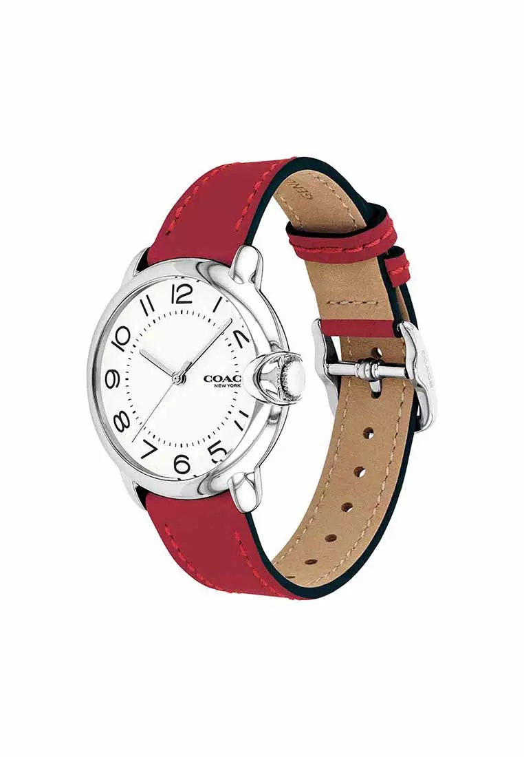 Buy COACH Arden Women's Watch Red Calfskin Strap - White Dial 14503724 ...