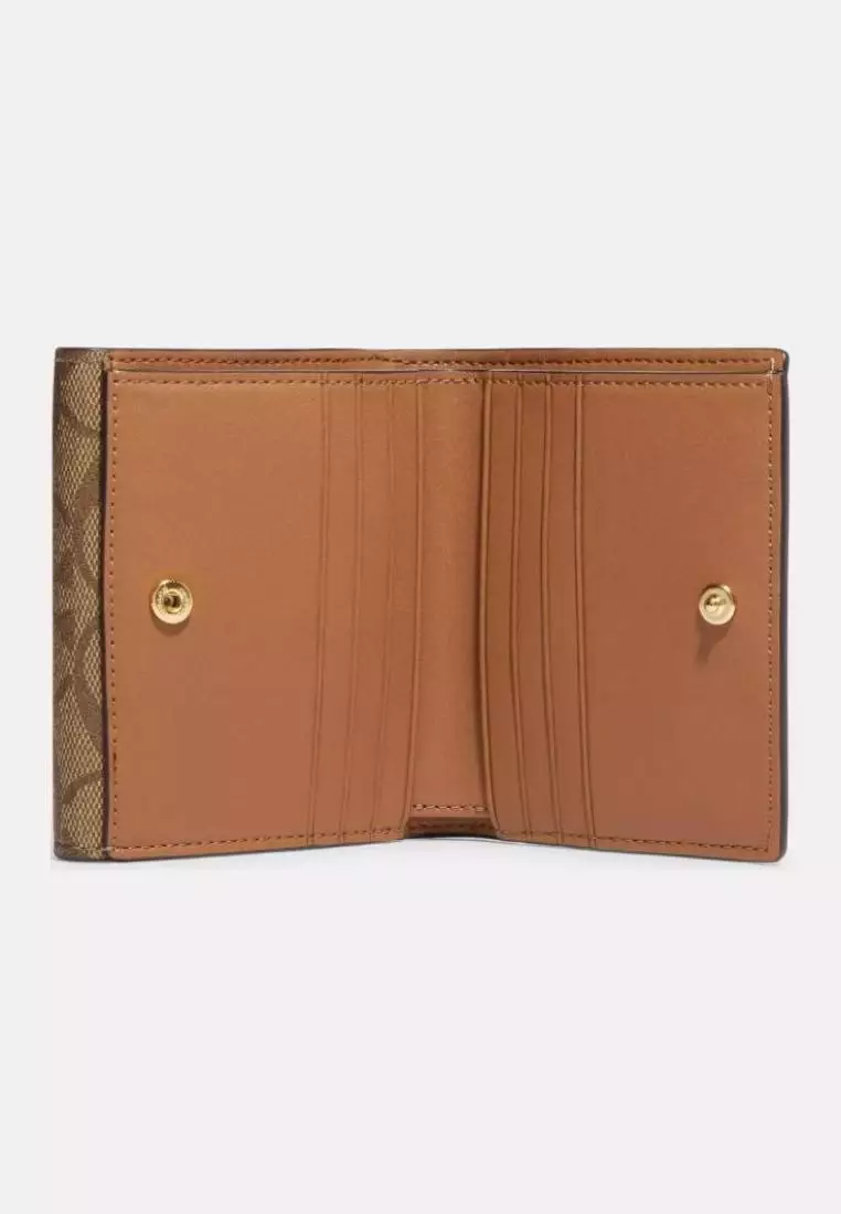 Jual Coach Coach Small Morgan Wallet In Blocked Signature Canvas Light ...