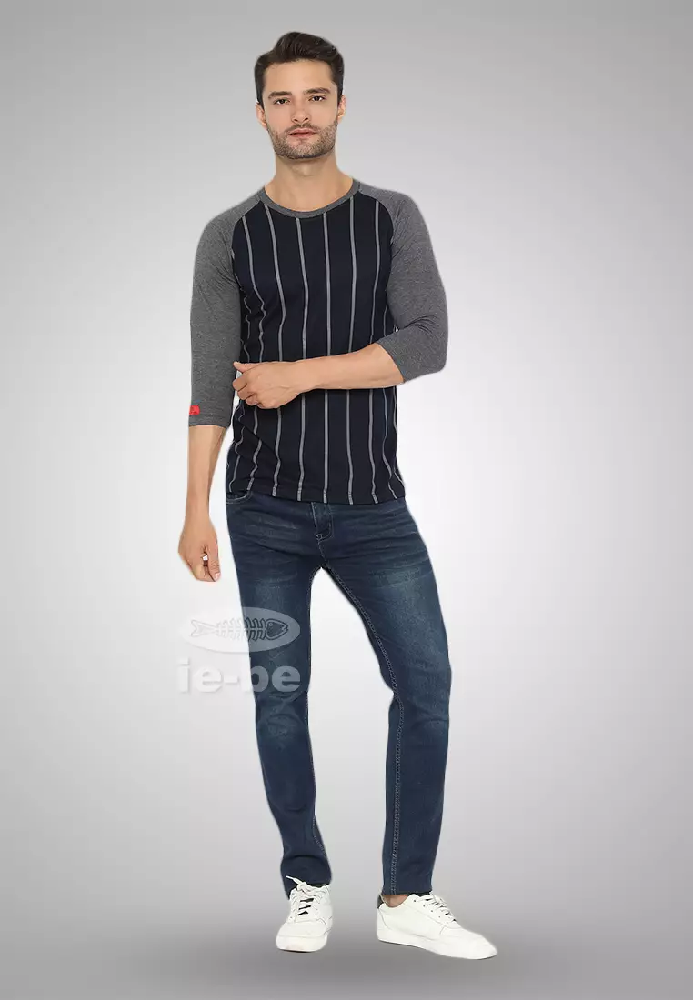 Jual IEBE Kaos Raglan Pria 7/8 Casual IEBE A1EK2041NVT Original 2023 ...