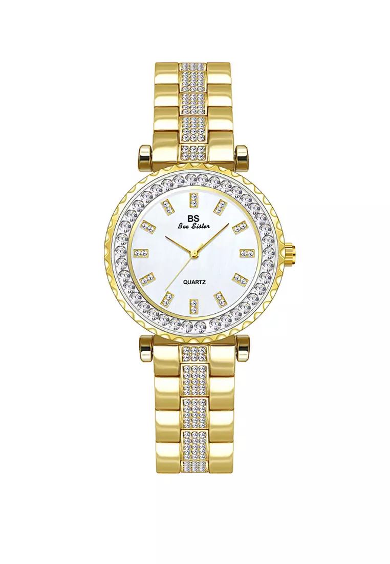 Buy Bee Sister BS Fashion Simple Plated Gold Round Quartz Watch with ...