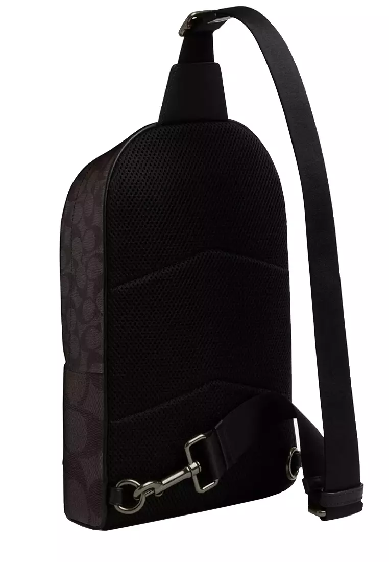 Coach West Pack Bag In Blocked Signature Canvas in Walnut/ Tan CAB60 ...