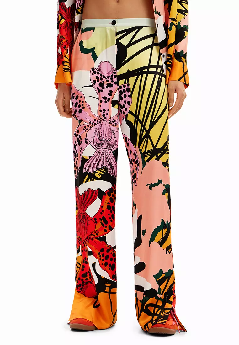 Buy Desigual Desigual Woman M. Christian Lacroix silk orchid trousers ...