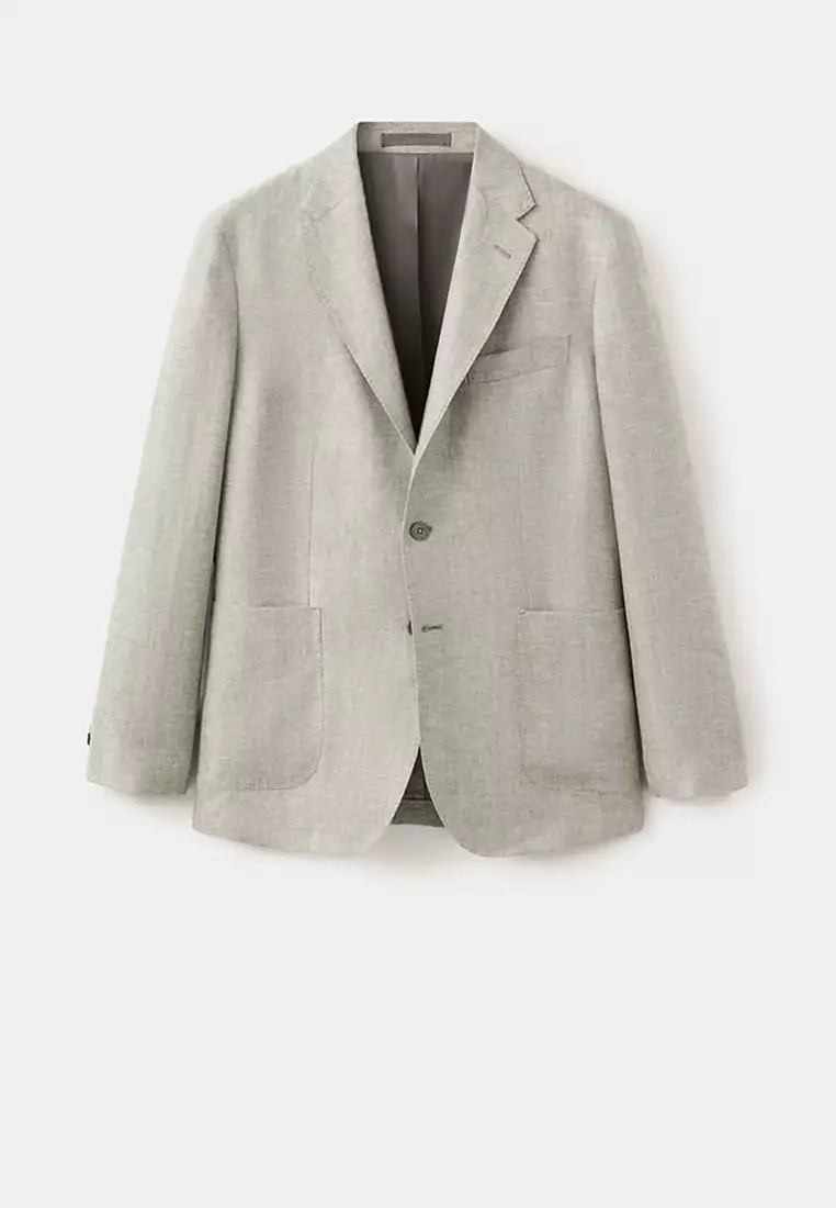 Buy MANGO Man 100% Linen Slim Fit Jacket 2026 Online | ZALORA