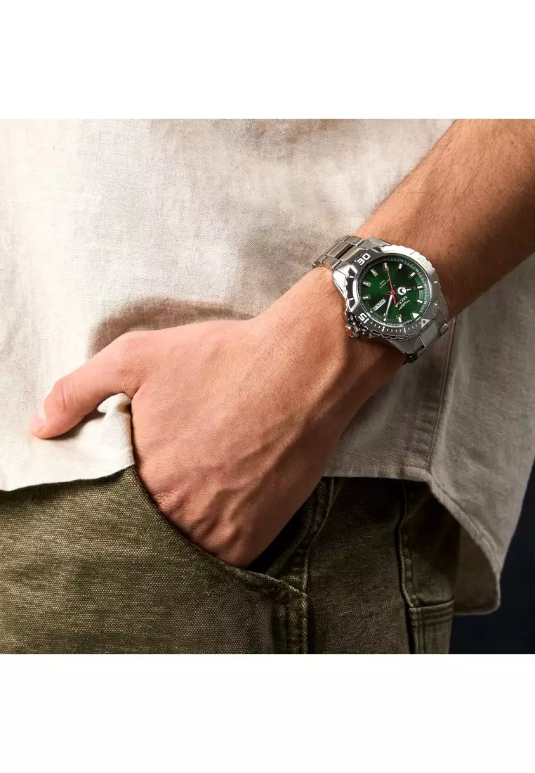 Buy Sector Sector Legend 43mm Men's Automatic Green Watch R3223135006 ...
