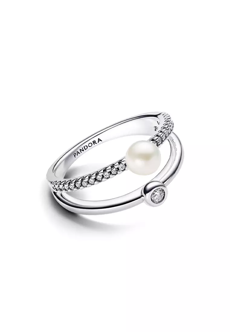 Buy PANDORA Pandora Treated Freshwater Cultured Pearl & Pavé Double ...