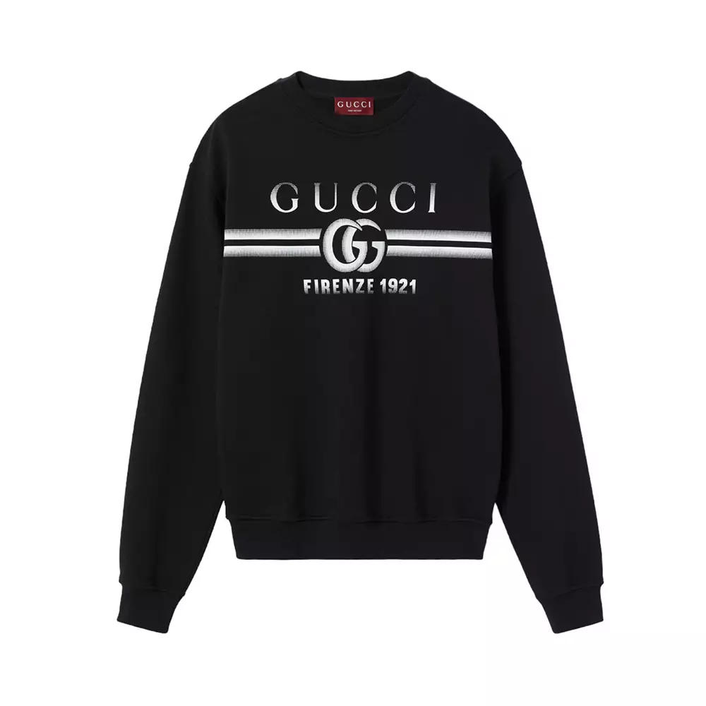 Jual Gucci Double G Firenze 1921 Faded Print Sweatshirt Black Original ...