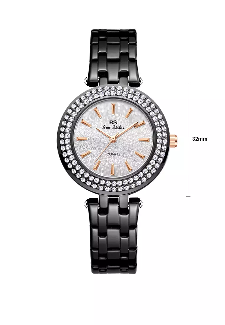 Buy Bee Sister BS Fashion Simple Plated Black Round Quartz Watch with ...