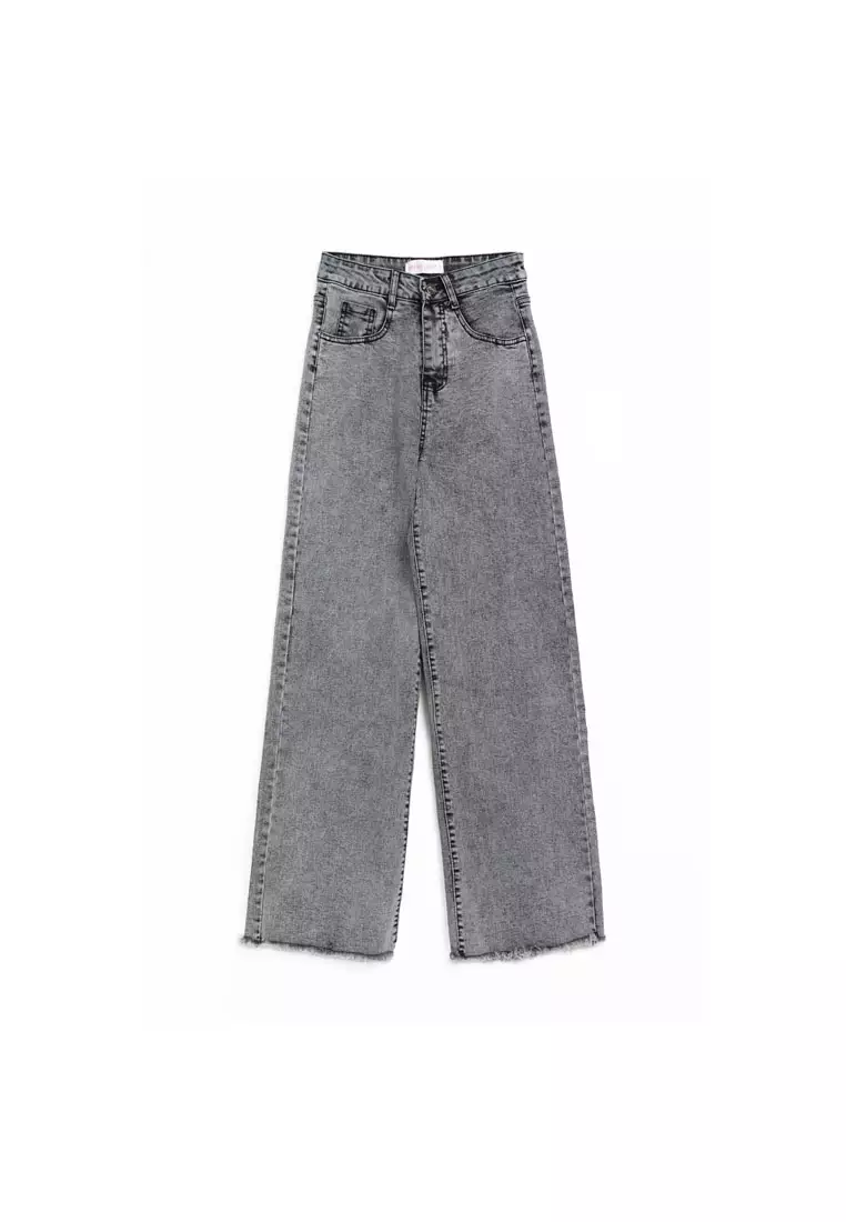 Buy DRUM Denim Washed Relax Cut Long Jeans- Grey Online | ZALORA Malaysia