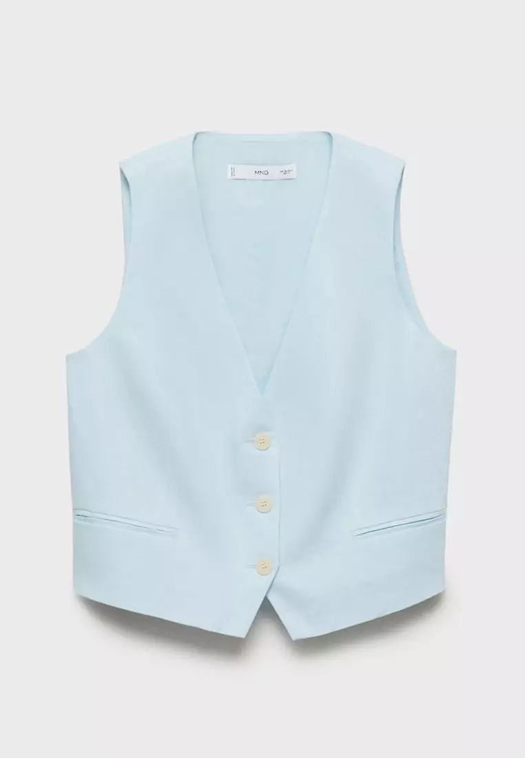 Buy Mango Linen Suit Waistcoat Online | ZALORA Malaysia