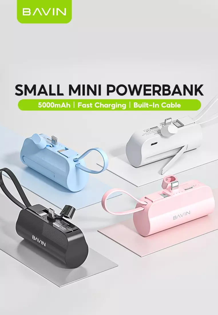 Buy BAVIN PC013 5000mah Mini Fast Charging Power Bank With Built-in USB ...