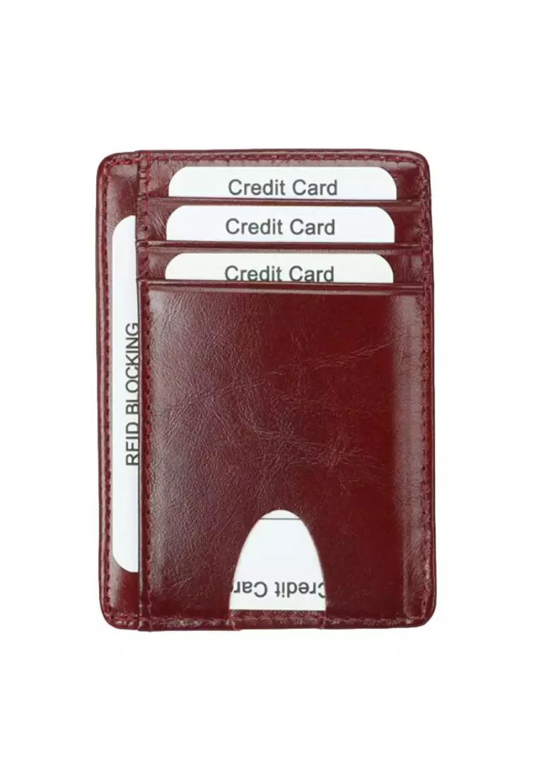 Buy Kings Collection Red Grained Leather RFID Card Holder (CH19042 ...