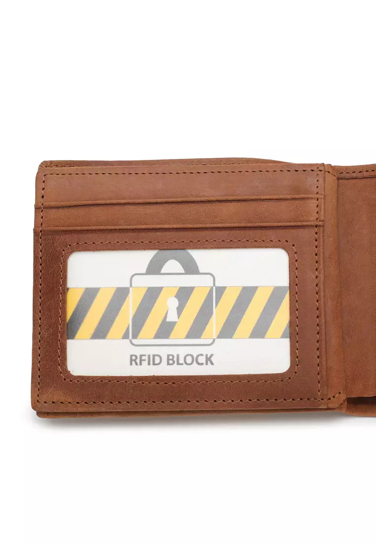 Volkswagen Men's RFID Genuine Leather Bi Fold Center Flap Short Wallet ...