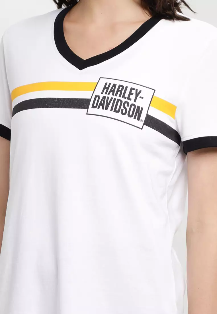 Harley-Davidson Essential V-Neck Ringer Tee 2024 | Buy Harley-Davidson ...