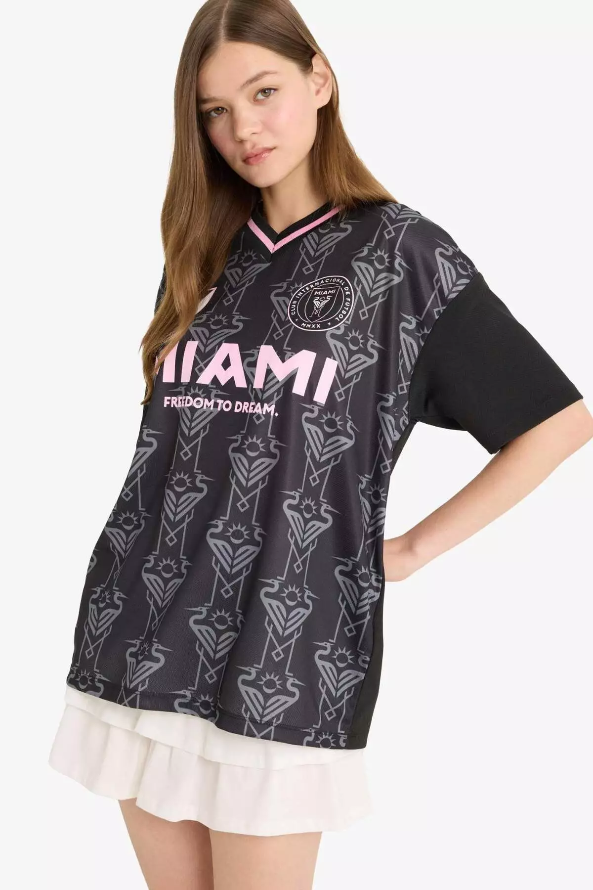 Buy DeFacto Coool Mls Oversize Wide Fit Back Printed Jacquard Jersey ...