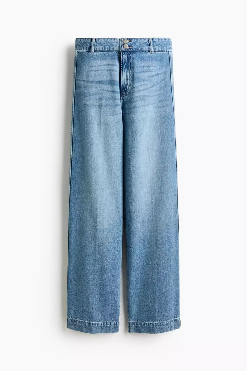 Buy H&M Wide High Waist Jeans Online | ZALORA Malaysia