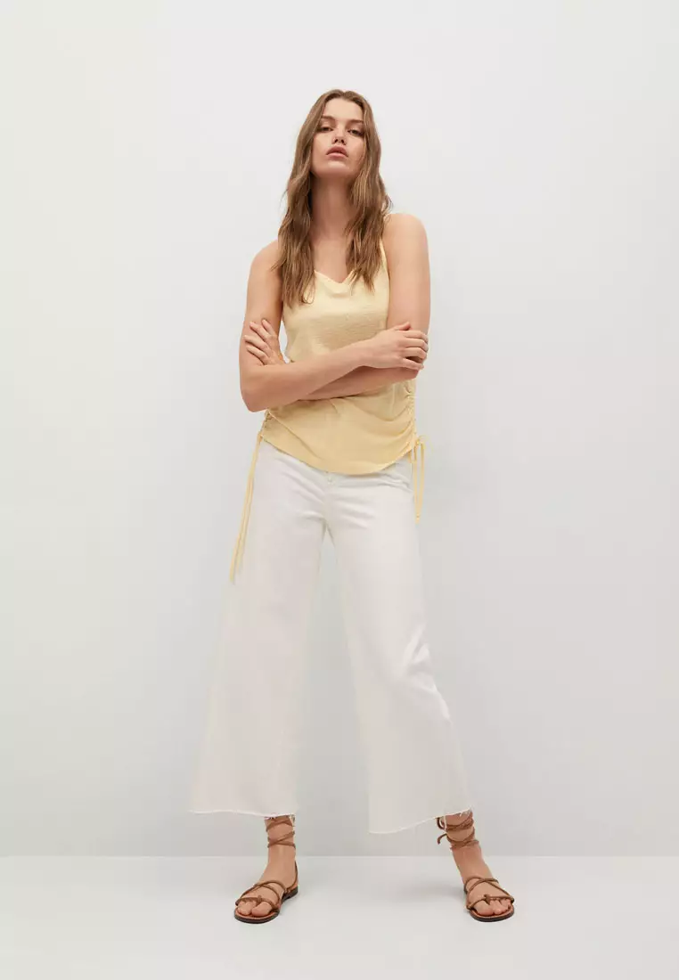 Buy Mango Flecked Linen Top 2025 Online | ZALORA Philippines