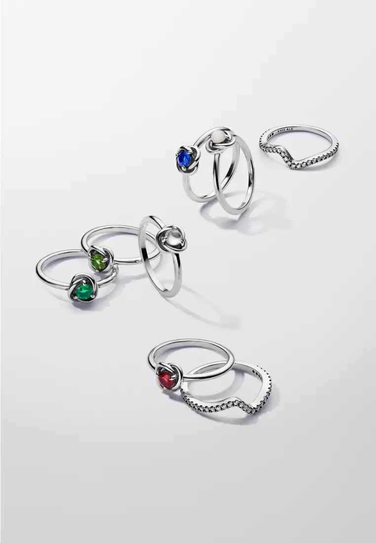 Buy PANDORA Pandora Green Eternity Circle Ring - May Online | ZALORA ...