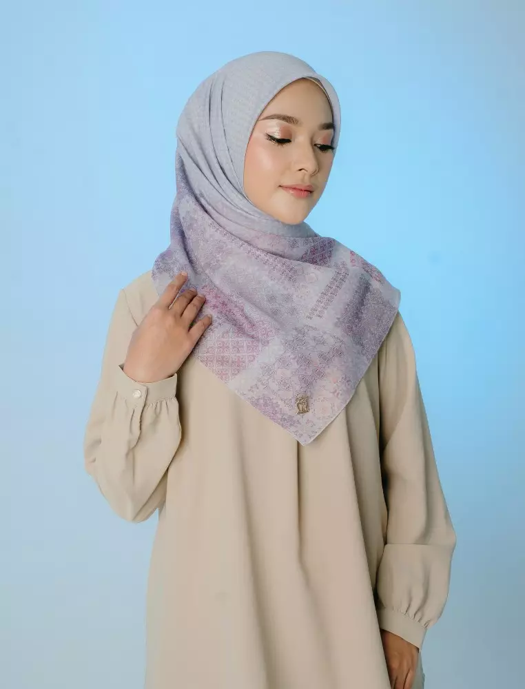 Jual ZOYA BARUNA Scarf Light Grey - Kerudung Hijab Segiempat Motif With BOX - Bahan Nesla ...