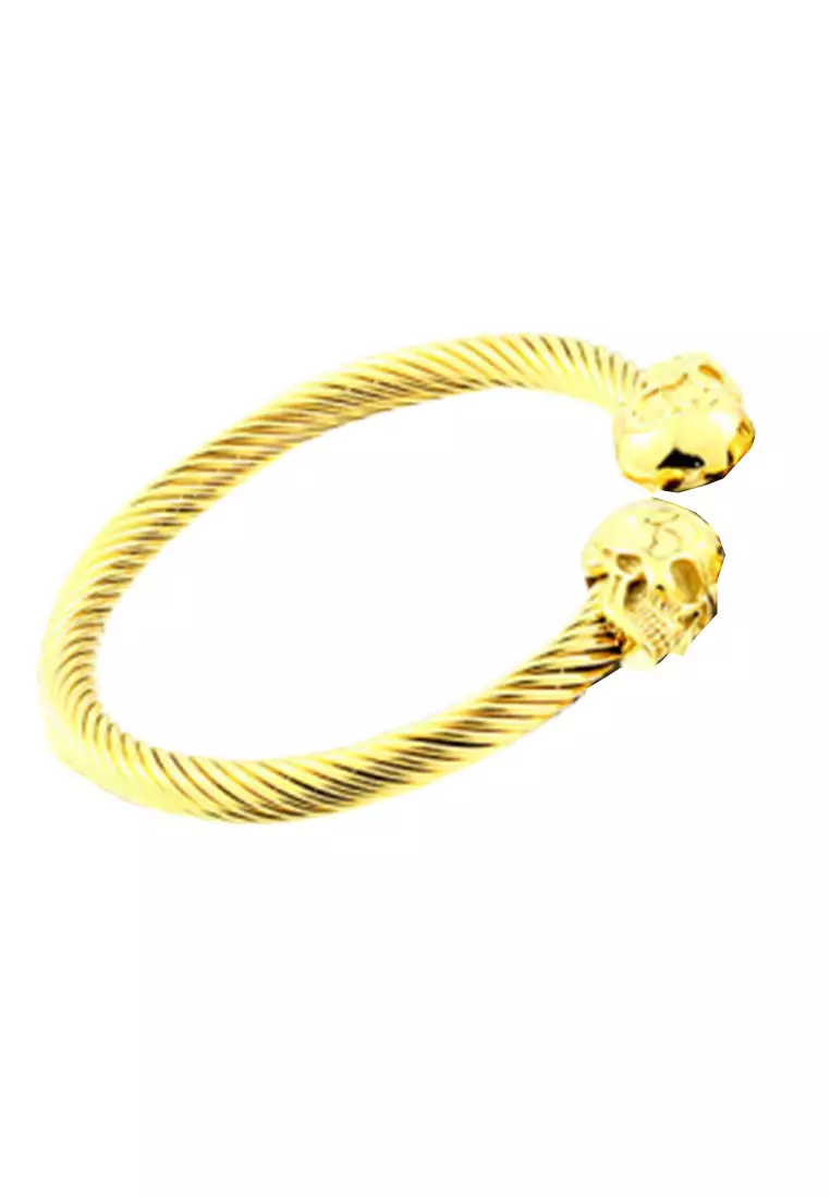 Buy LYCKA JSC462-61mm Gold Skull Bangle Online | ZALORA Malaysia