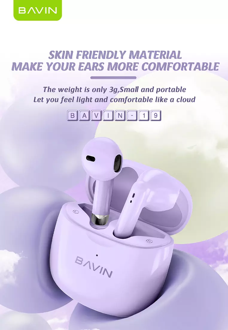 Buy BAVIN BA19 5.3V Hi-Fi Bluetooth Wireless TWS Earbuds Active Noise ...