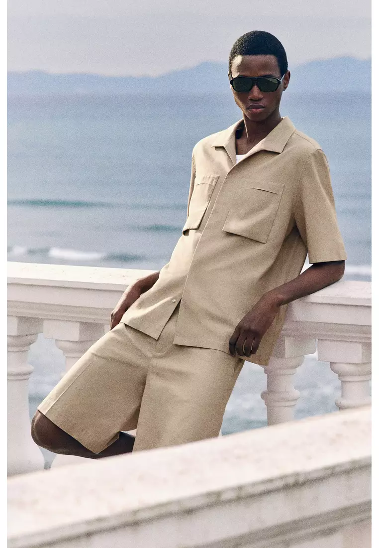 Buy COS TAILORED TEXTURED-COTTON SHORTS 2026 Online | ZALORA