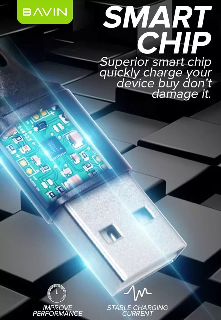 Buy BAVIN CB076 3 in 1 Fast Charging Cable 1.25 Meter Nylon Braided for ...