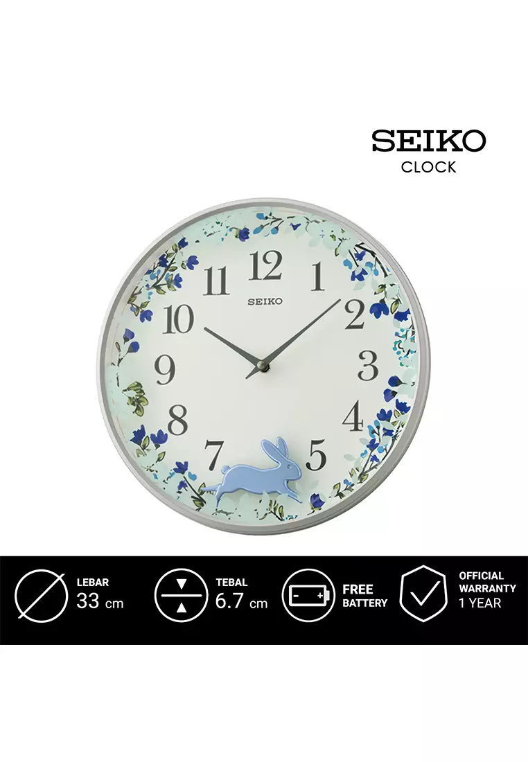 Jual Seiko Jam Dinding SEIKO Analog Grey Matte Case White Dial Wall ...