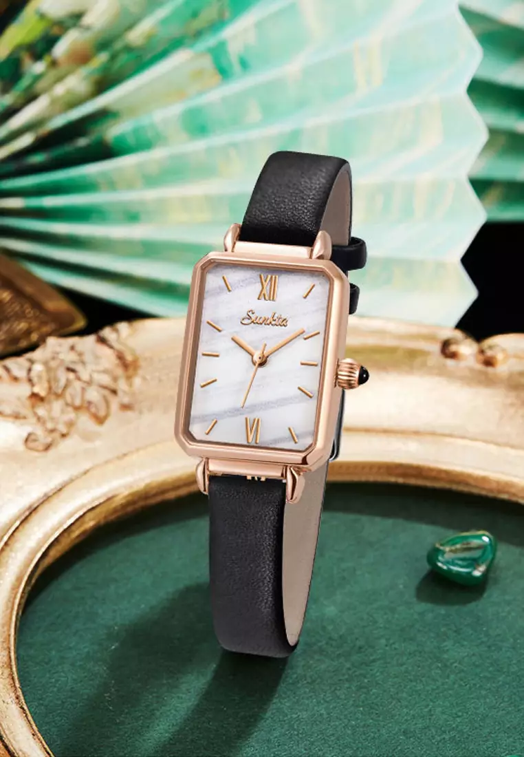 Buy LIGE SUNKTA Ladies Octagonal Quartz Watch, 27x20mm, Mother of Pearl ...