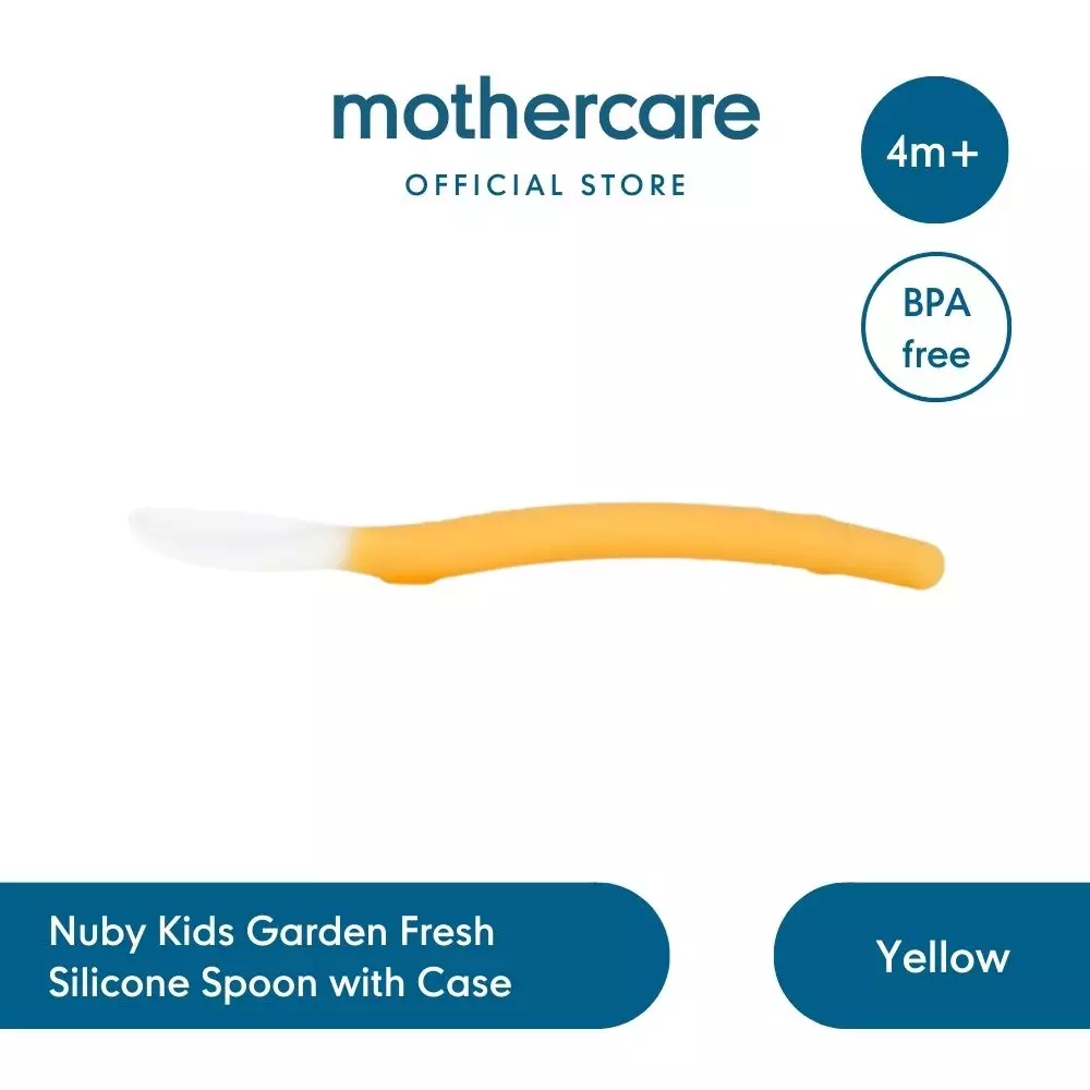 Jual Nuby Nuby Kids Garden Fresh Silicone Spoon With Case Yellow ...