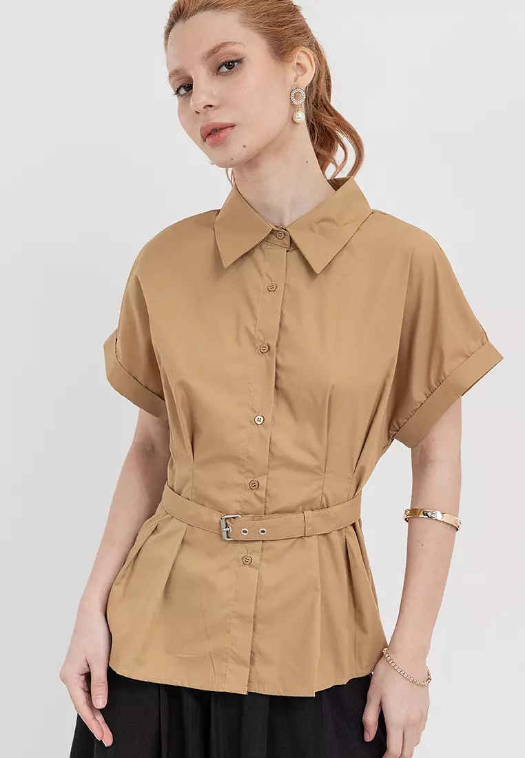 Buy BADOMODA DIADA Belted Peplum Blouse 2026 Online | ZALORA Philippines